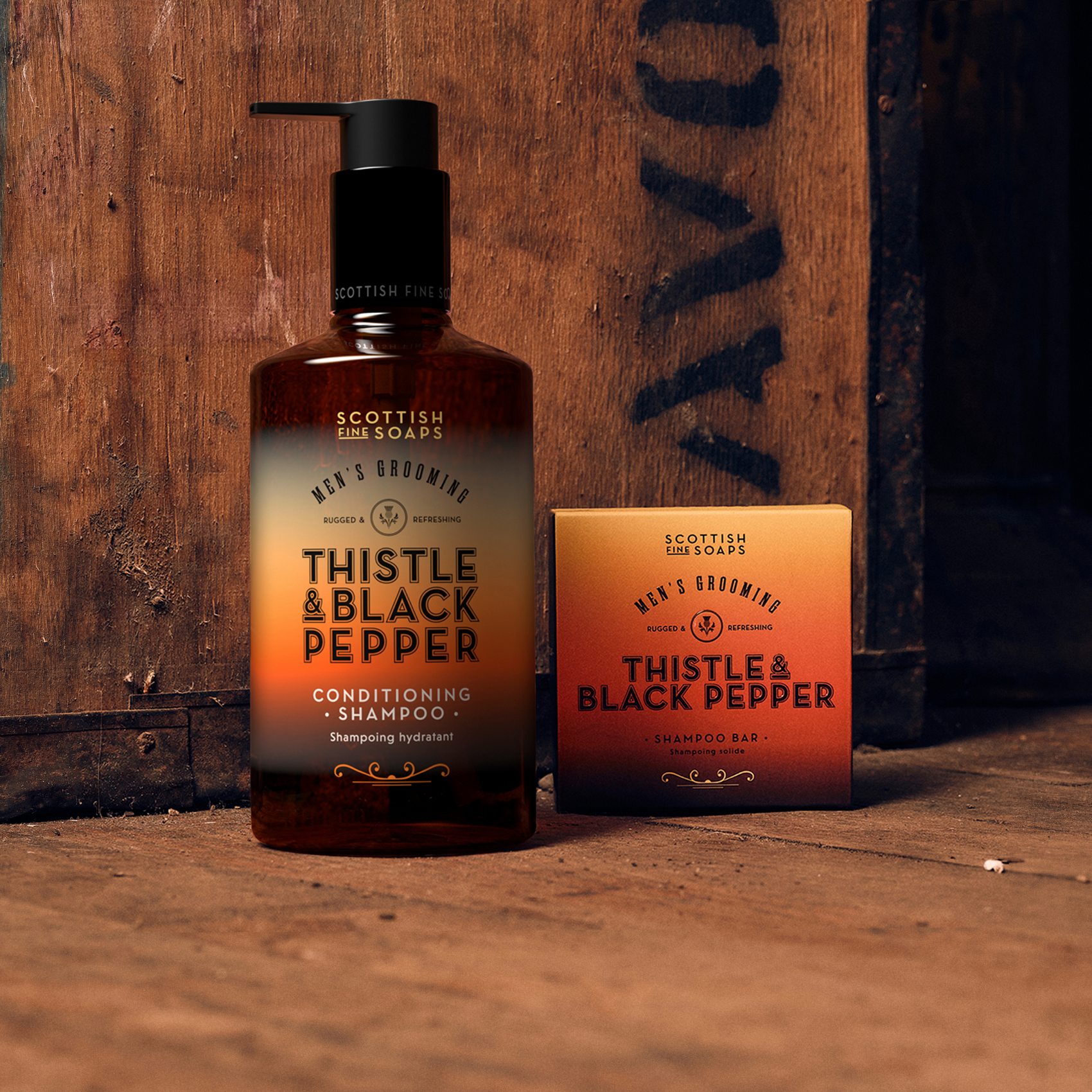 Scottish Fine Soaps | Thistle & Black Pepper Shampoo Bar 100g