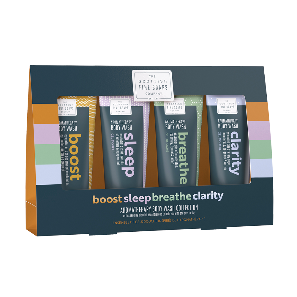 Scottish Fine Soaps Aromatherapy Body Wash Collection 4x75ml Body